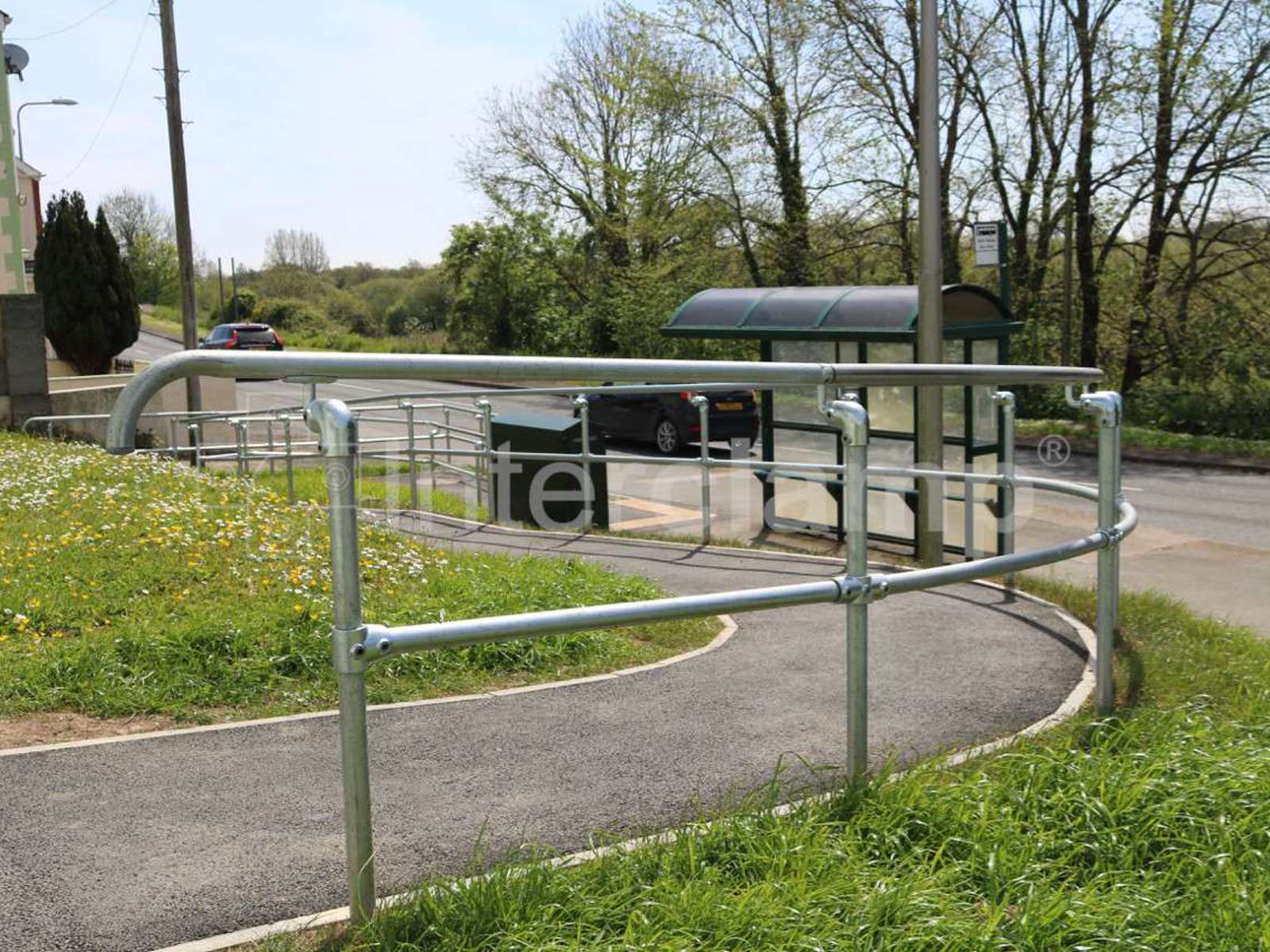 DDA Compliant Handrailing Installed Along Pedestrian Access Ramp
