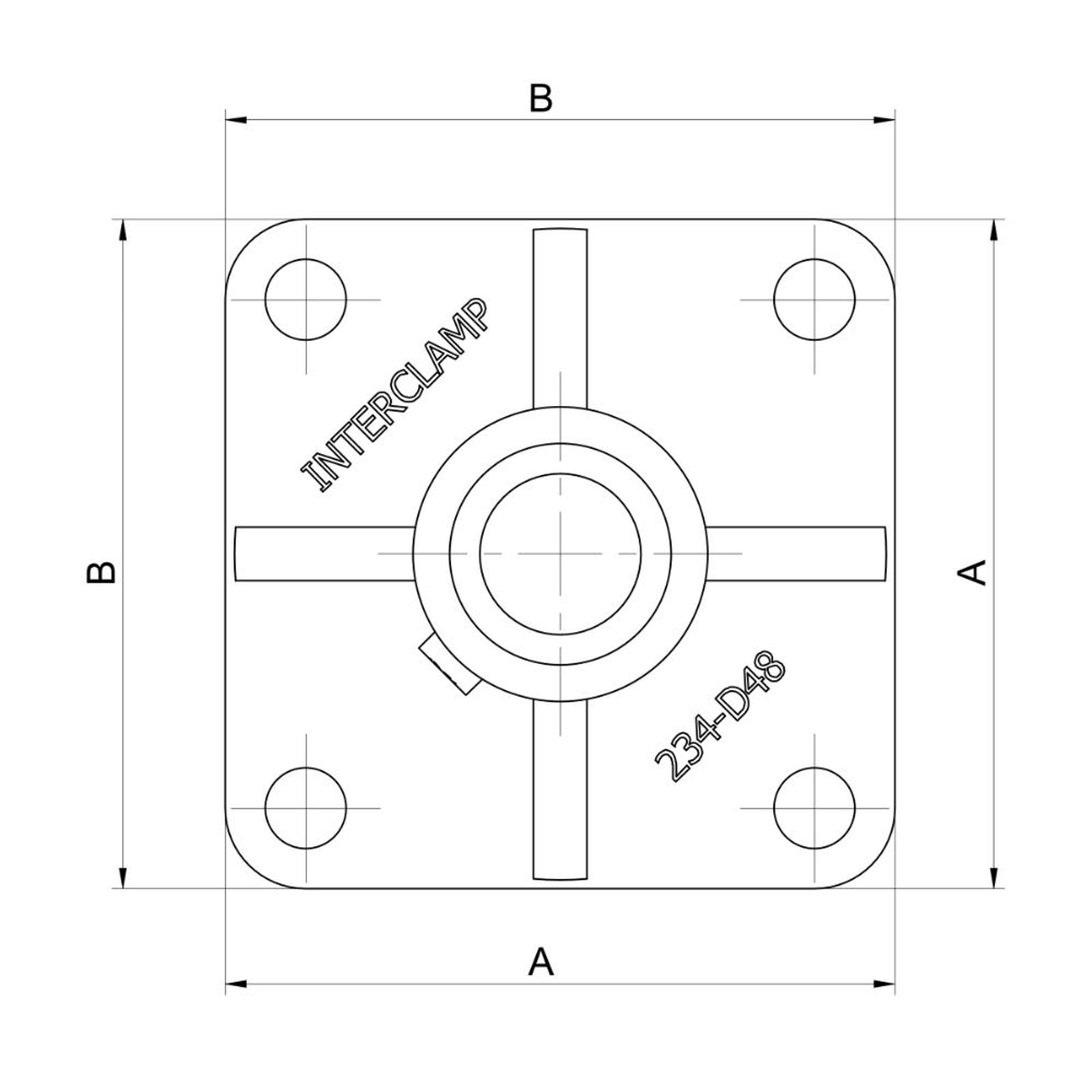 Interclamp® Type 234 - 4 Hole Heavy Duty Baseplate